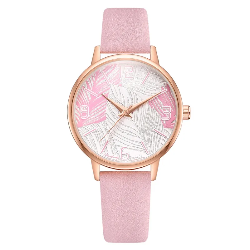 Modernos relojes para mujer, reloj Digital sencillo con esfera de hojas ...