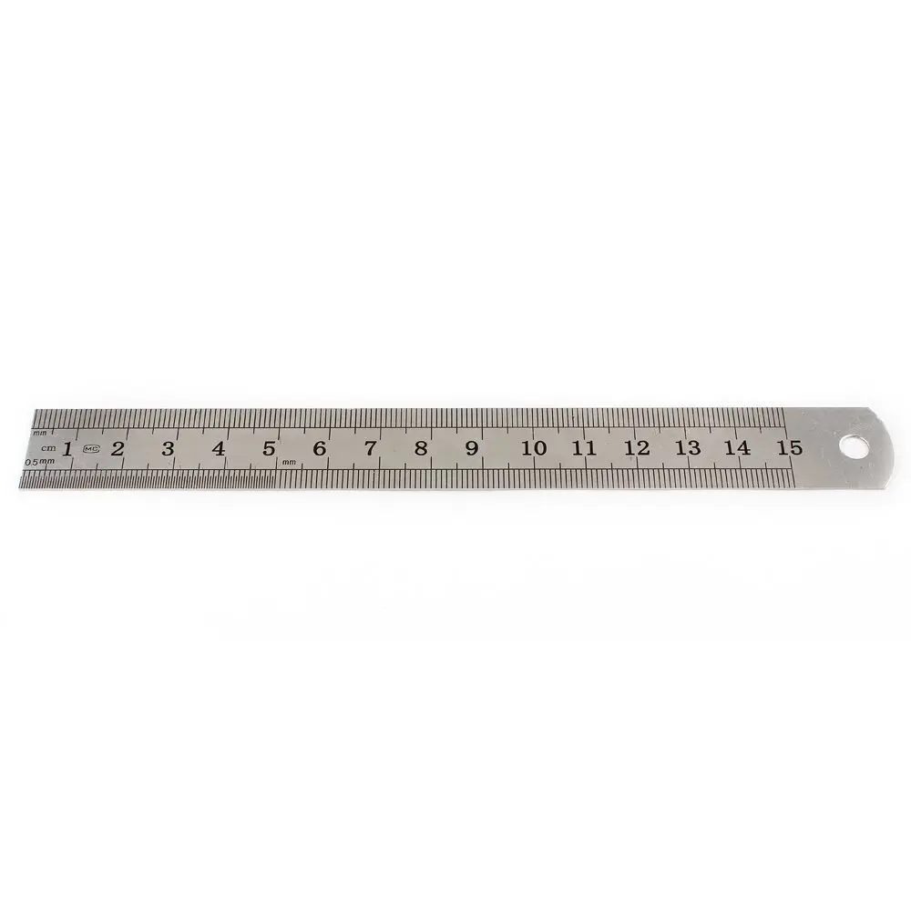 15cm 6 Inch Stainless Metal Ruler Measuring Tool-in Rulers from Office ...