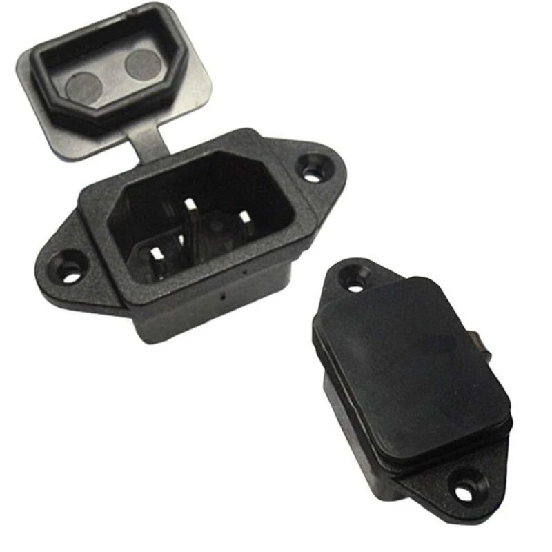 AC power cord 3P plug C14 male socket with waterproof dust cover X10 ...