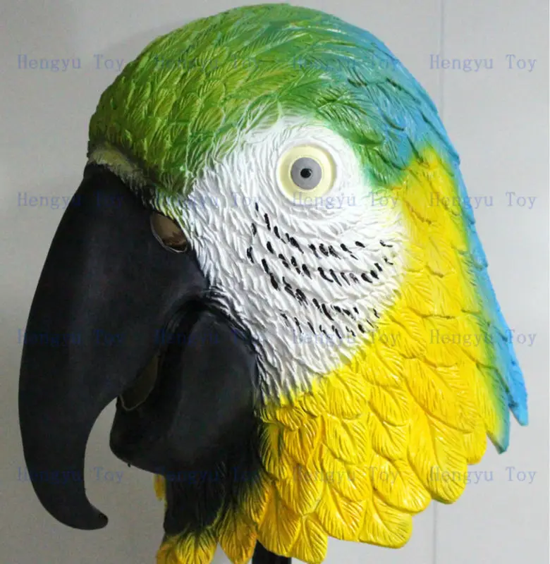 Máscara de loro realista para fiesta de Halloween, mascarilla de cabeza ...