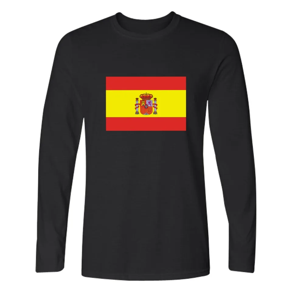 The Flag of Spain T shirt I Love Spain Men Women Cotton Long Sleeve ...