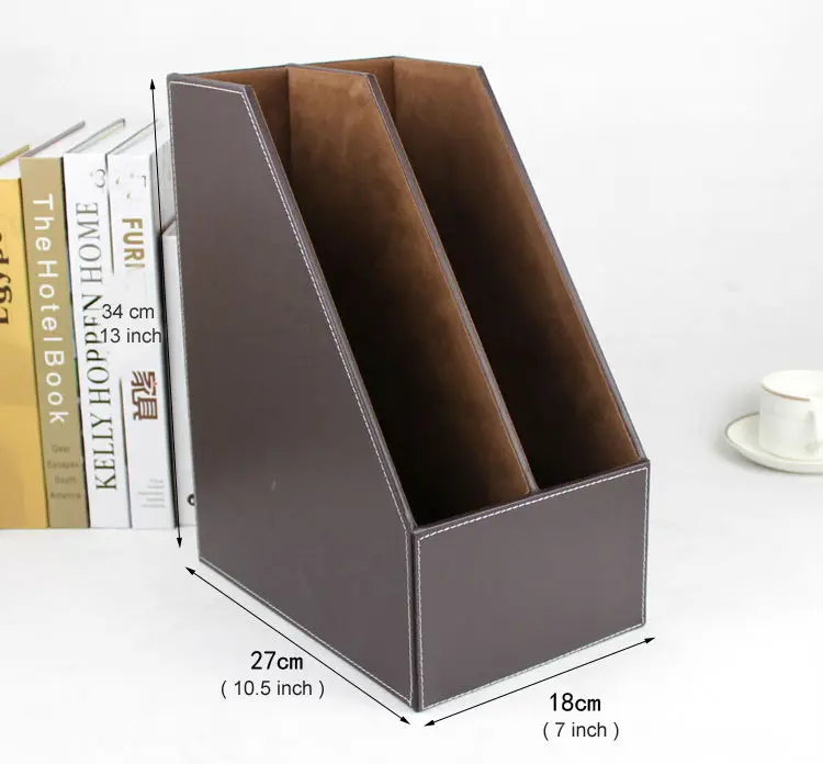 A4 2-slot wood desk file book stand storage box holder wooden document ...