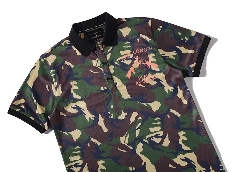 Men's Camo Polo Shirt short Sleeve Slim Fit Big Size 4XL