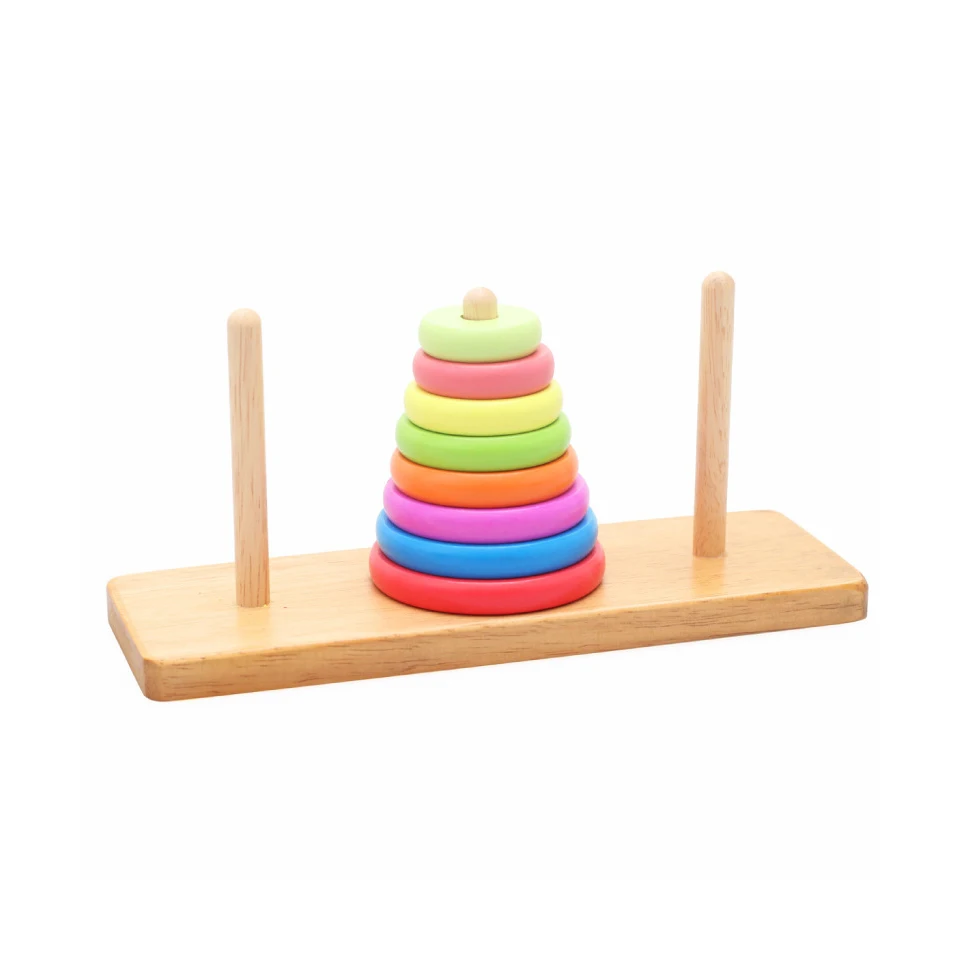 Chanycore Learning Educational Wooden Toys Hanoi Tower Circle Geometric ...