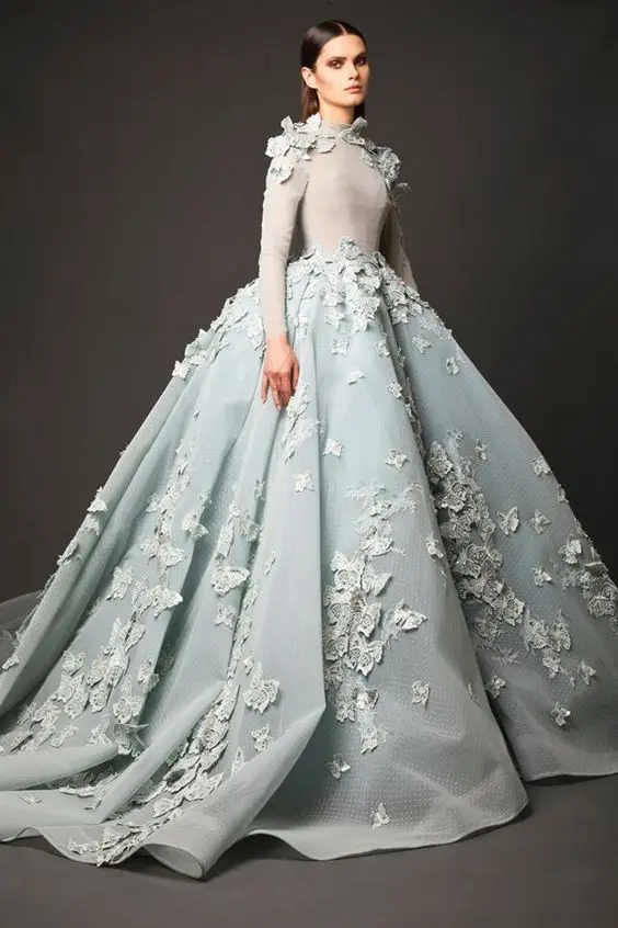 Aliexpress Buy New Design Glamorous Light Blue Wedding Gown Hand Aliexpress Buy New Design Glamorous Light Blue Wedding Gown Hand