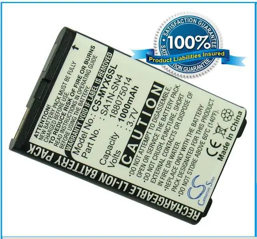 SA1N SN4แบตเตอรี่สำหรับSAGEM MYV65,MYV 65,MYV75,MYV 75,MYX6,MY X6,MYX7 ...