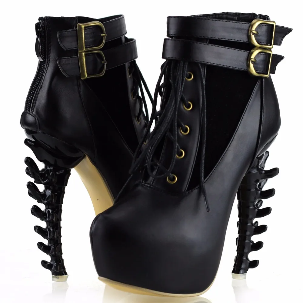 Punk Platform High Heel Buckle | Boot Heels Laces Platform - Lf40601 ...