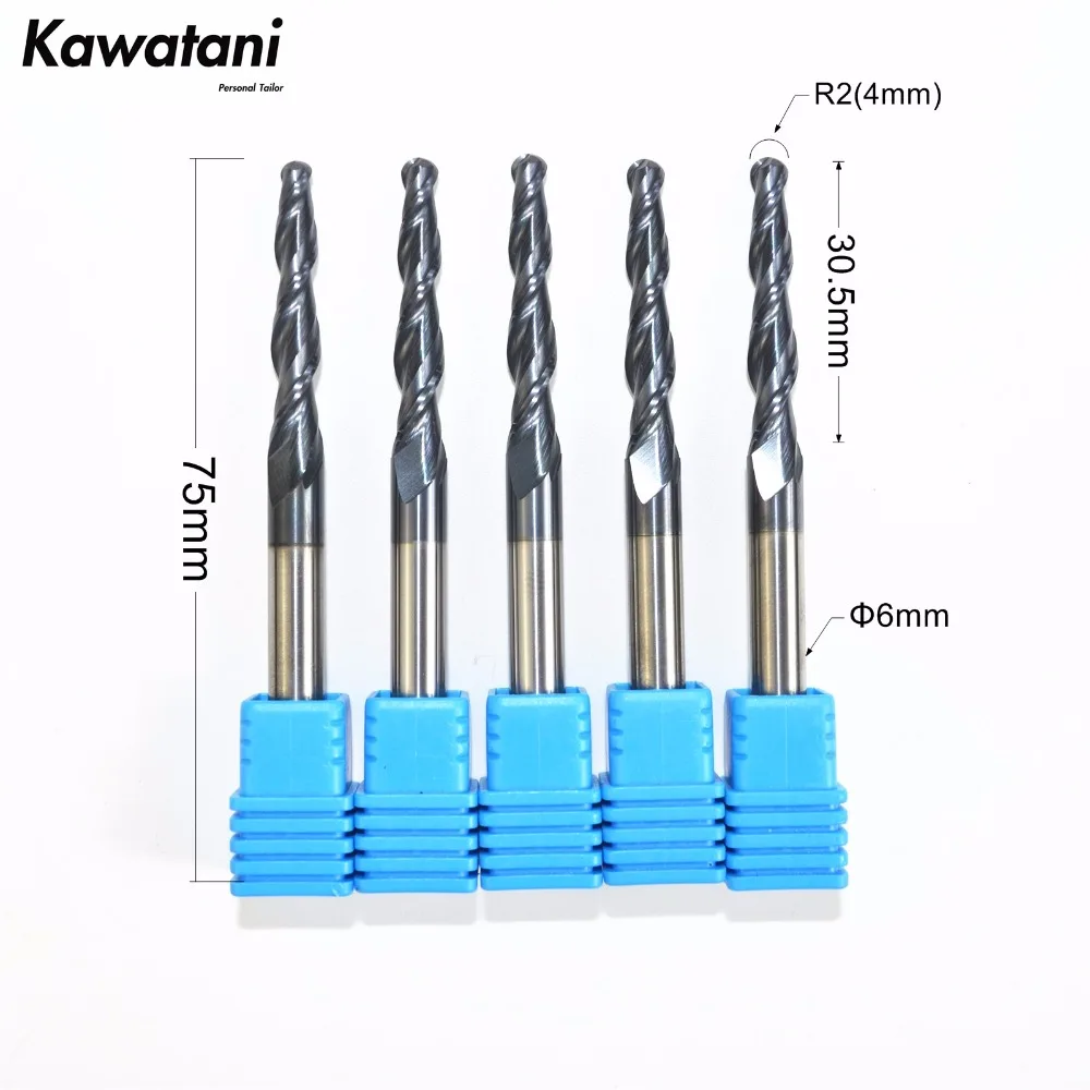 5PCS-6mm-R2-0-30-5-75L-CNC-TiALN-solid-carbide-end-mill-woodworking ...