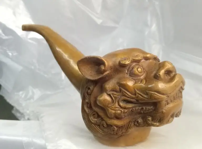 1 Sets Of Ancient Chinese Sculpture Pipe Smoke Pipe Metal - Statues ...