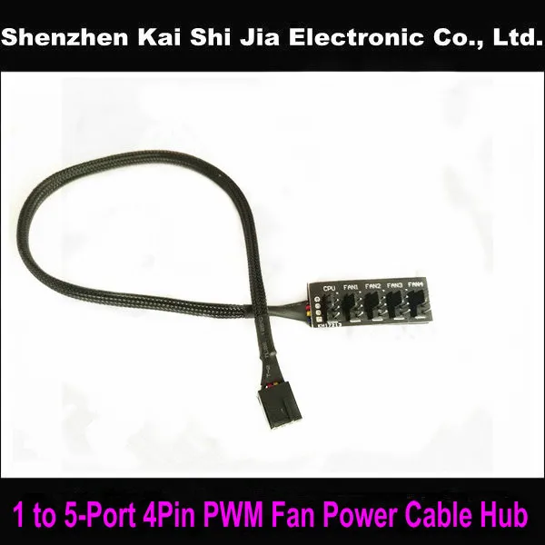 PC 1 Female to 5 Male 4Pin PWM CPU Cooler Cooling Fan Hub Splitter ...