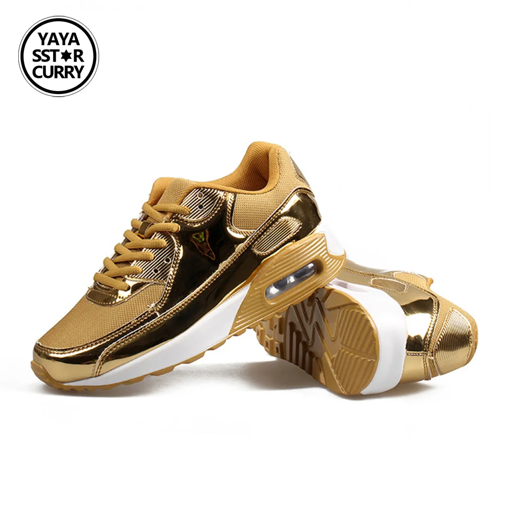 2017 Men Running Shoes gold Max Air for Women Trainers 90 breathable ...