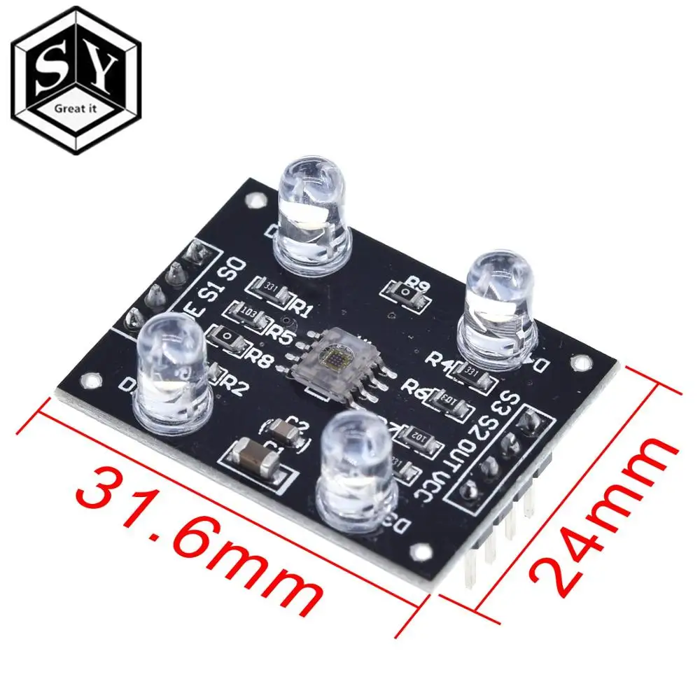 Sensor colorido tcs230 tcs3200, módulo detector de reconhecimento de ...