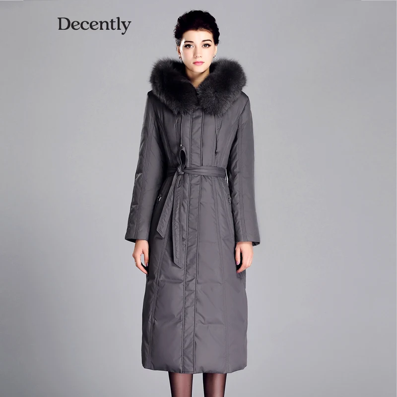 DECENTLY 2016 New arrival X Long Winter jackets Down Woman Coat Fox Fur ...