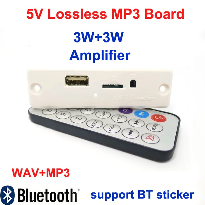 2*3W 5V Power Amplifier IR Remote control MP3 Decode Board /USB/TF Card ...
