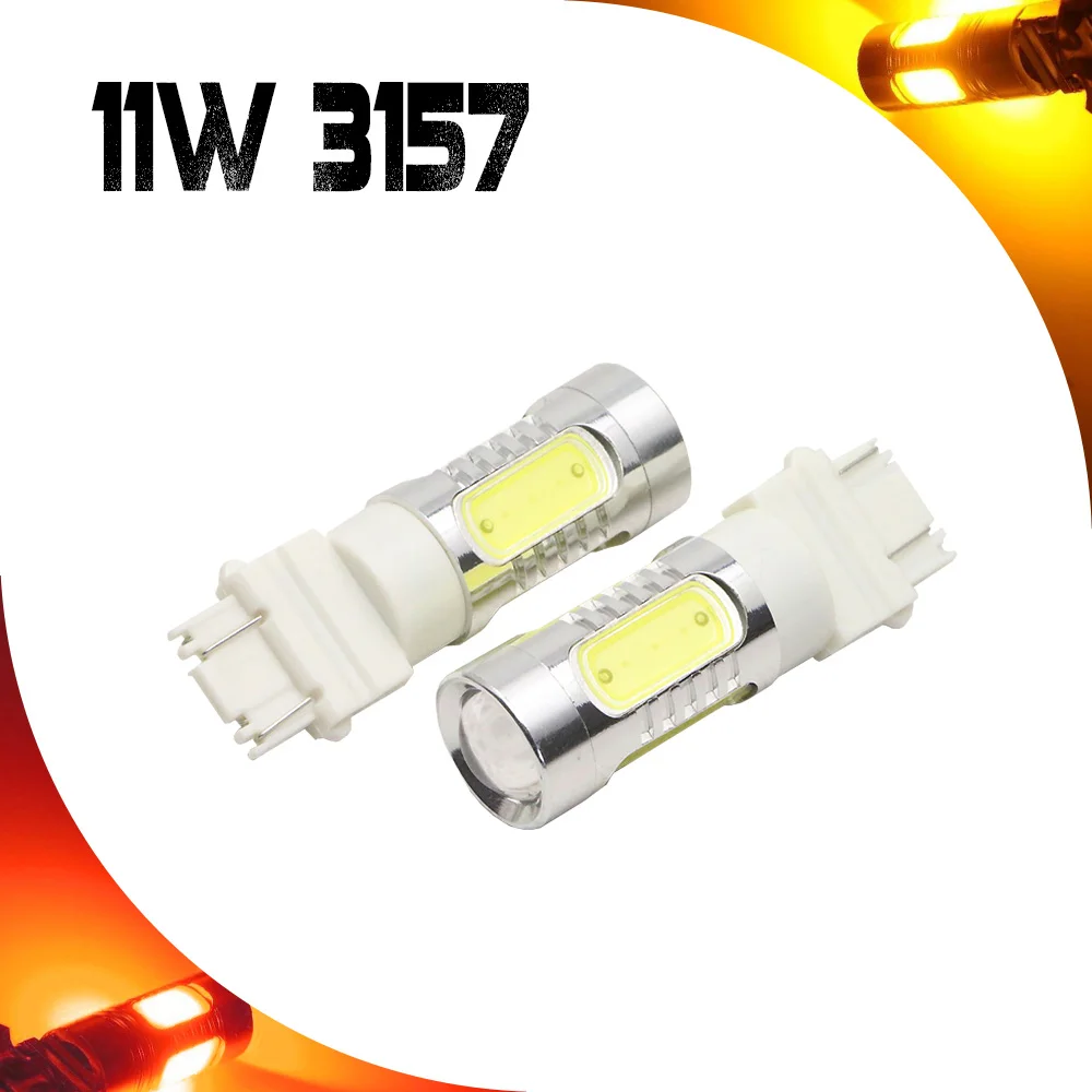 11W 3157 COB LED Front Bulb DRL Light DC 12V Car Light Source Red ...