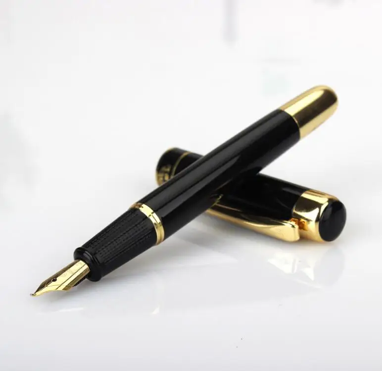 Gold Tone Clip Black Alloy Shell Straight 0.70mm Broad Nib Fountain Pen ...