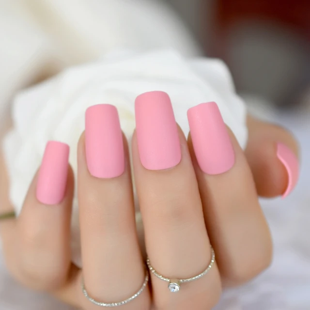 Hot Pink Matte Nails
