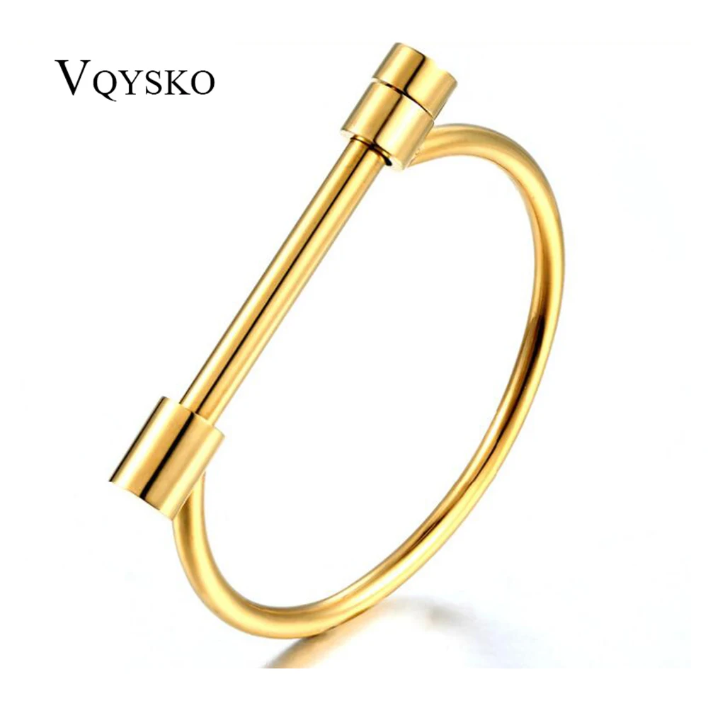 Fashion Shackle Screw Cuff Bracelet Four Colors Stainless Steel ...