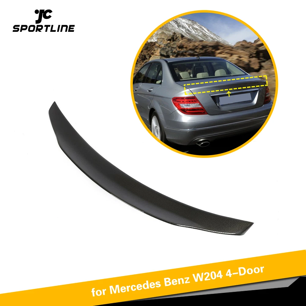 Spoiler traseiro para Mercedes Benz Classe C W204 Sedan 2007 2014 Fibra ...