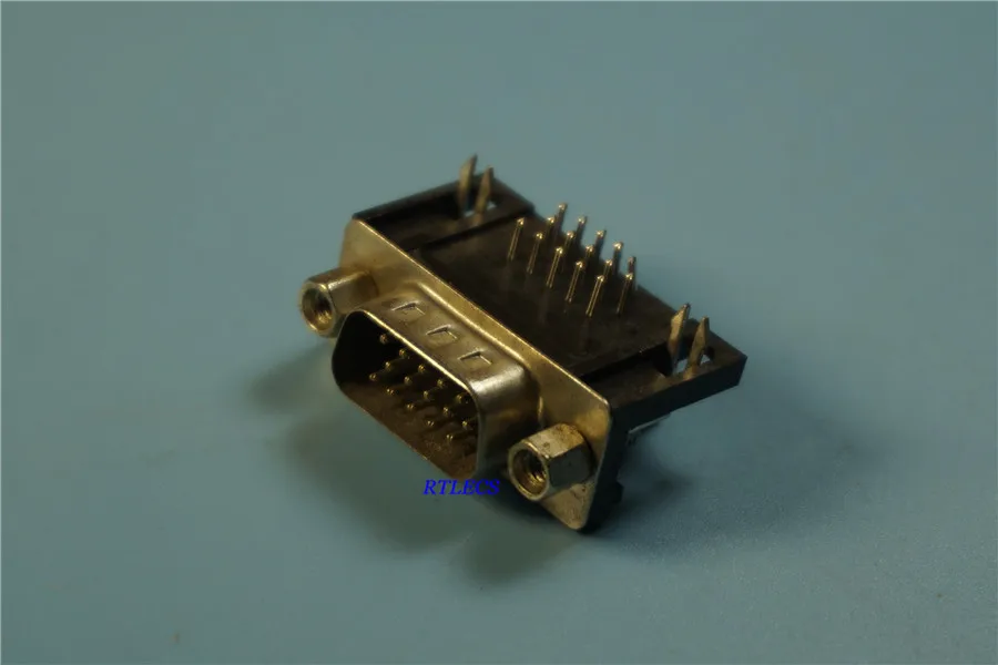 100Pcs D SUB 15 Position Connector Plug Male Pins VGA 15 Pin 3 Rows ...