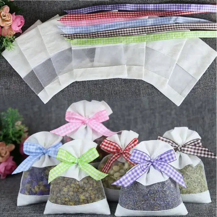100pcs/lot Cotton Organza Incense Bag Lavender Sachet Linen Package ...