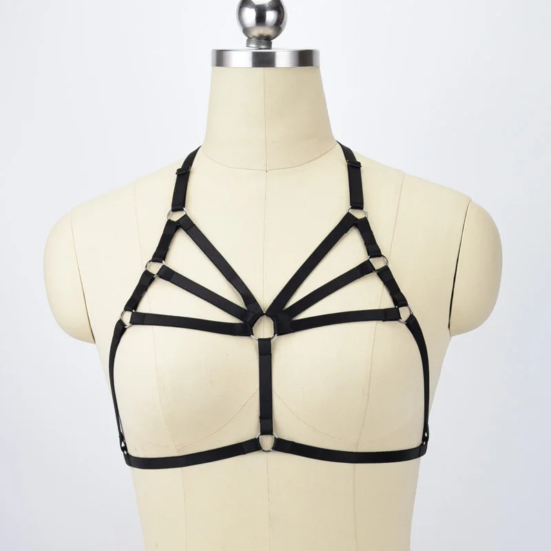 Women Sexy Wedding Costumes Lingerie Body Cage Harness Bra Suspender