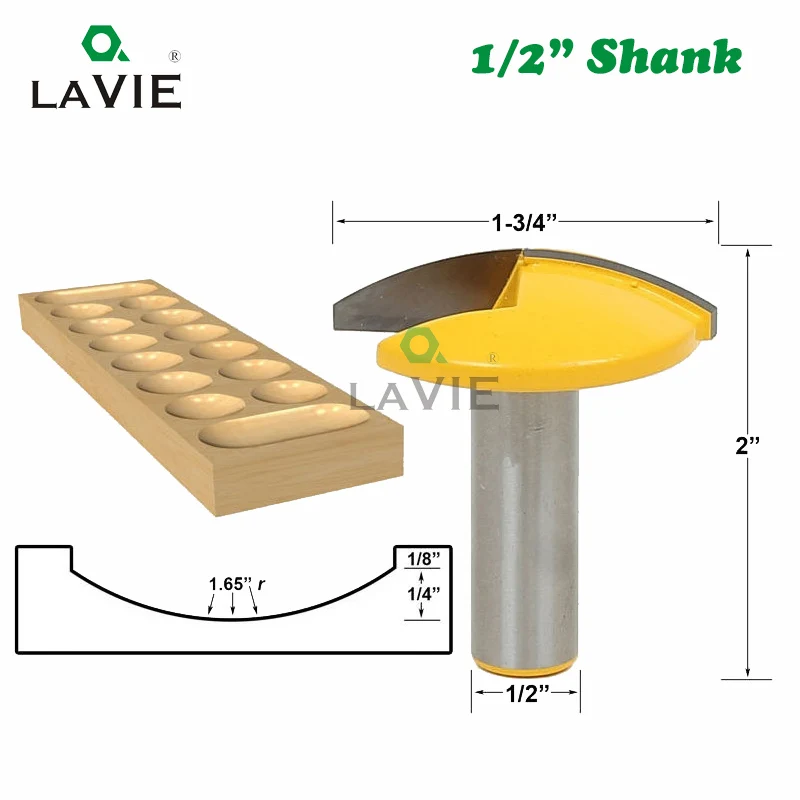 Lavie 1pc 12mm 1/2" Shank 1-3/4" Wide Small Bowl Router Bit 1.65 ...