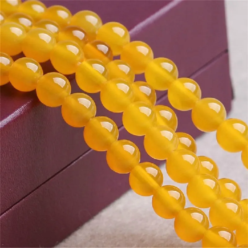 RONGQING-Fashion-Round-Yellow-Beads-Natural-Stone-Scattered-Beads-for ...