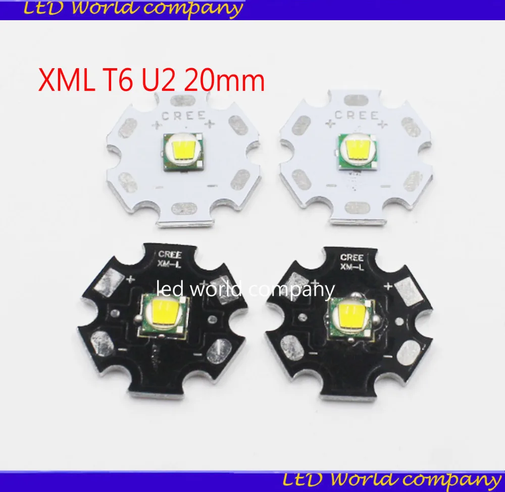CREE XML XM L T6 LED T6 U2 10W 화이트 웜 화이트 고출력 LED 칩 이미터, DIY용 20mm PCB ...