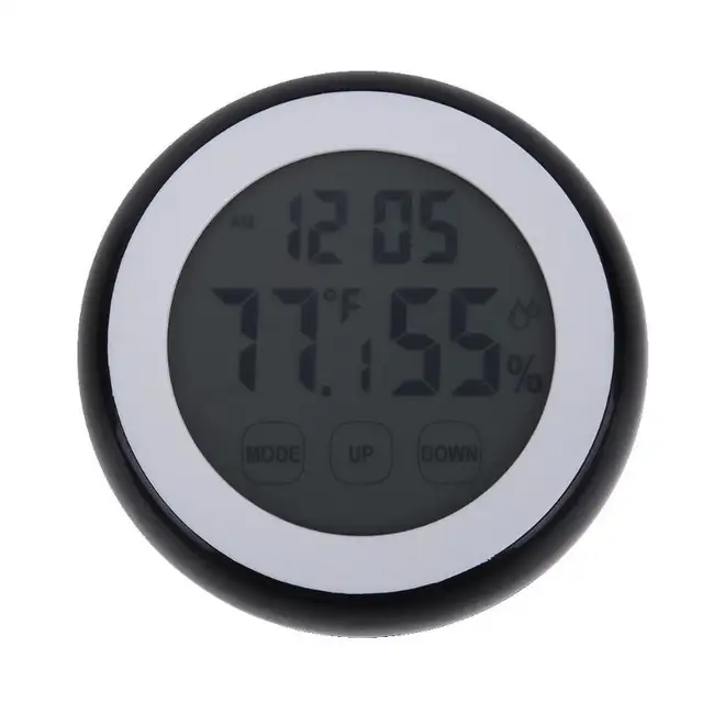 Indoor Digital Temperature Humidity Meter Baby Room Backlight Touch ...