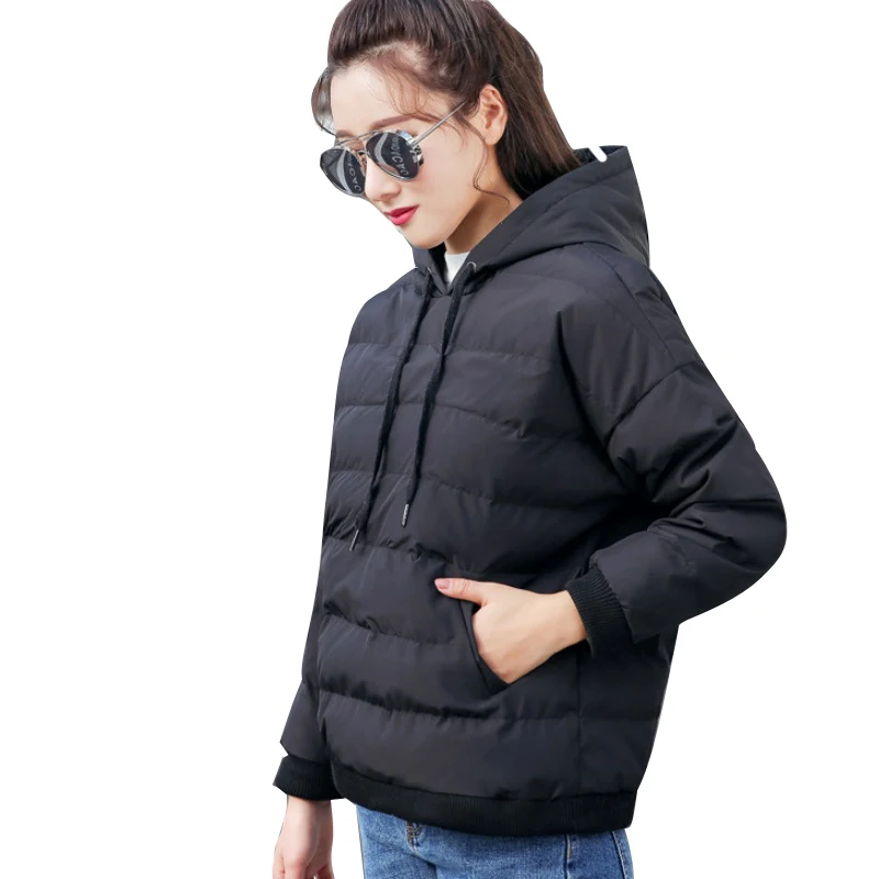 Pullover Parka Winter Cotton Padded Clothing Women Fashion Hooded Down ...
