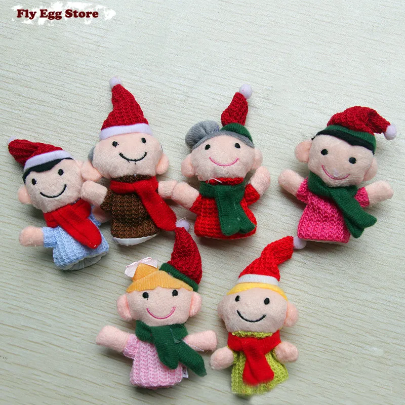6 pcs Christmas gift family finger puppet Mother father grandfa grandma ...
