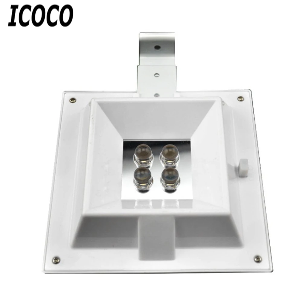 ICOCO 4 LED Outdoor Polysilicon Solar Square Led Light Wall Mount Super ...