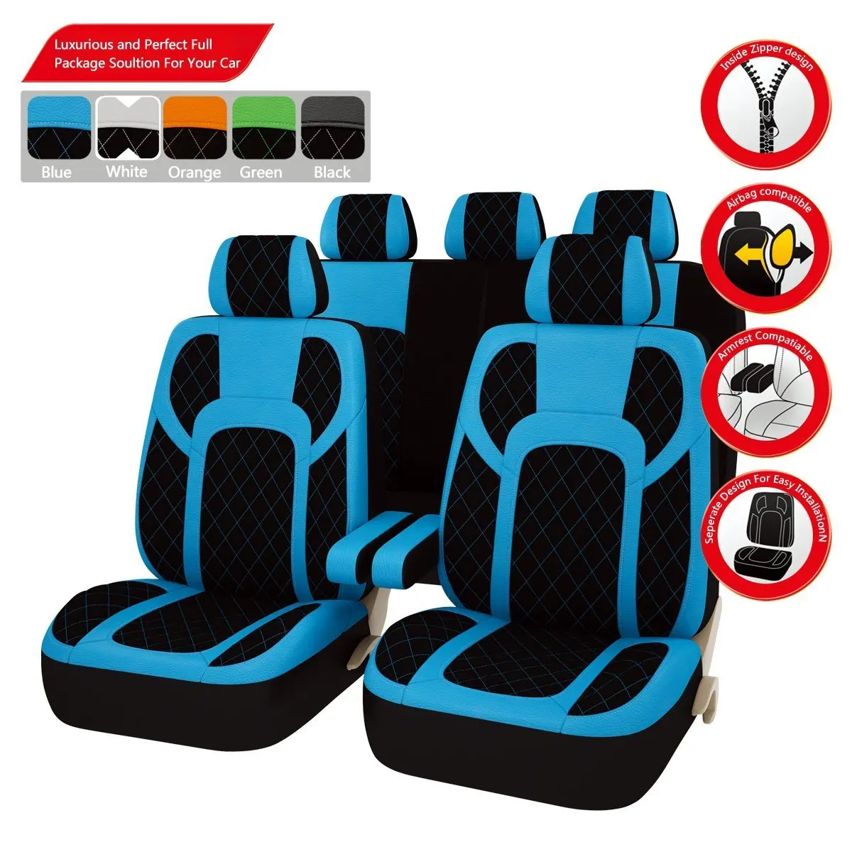 Kahevärvilised istmekatted polüesterist - Istmekatted