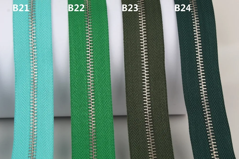 5# Silver Metal Zipper Single Open-end Black Dark Cyan Blue Turquoise ...