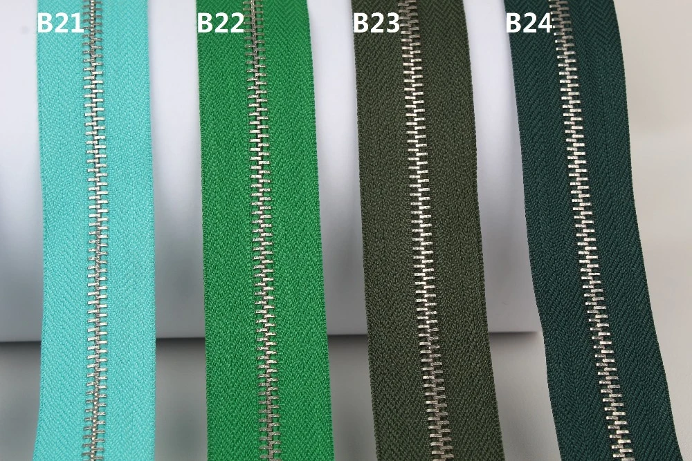 5# Silver Metal Zipper Single Open-end Black Dark Cyan Blue Turquoise ...