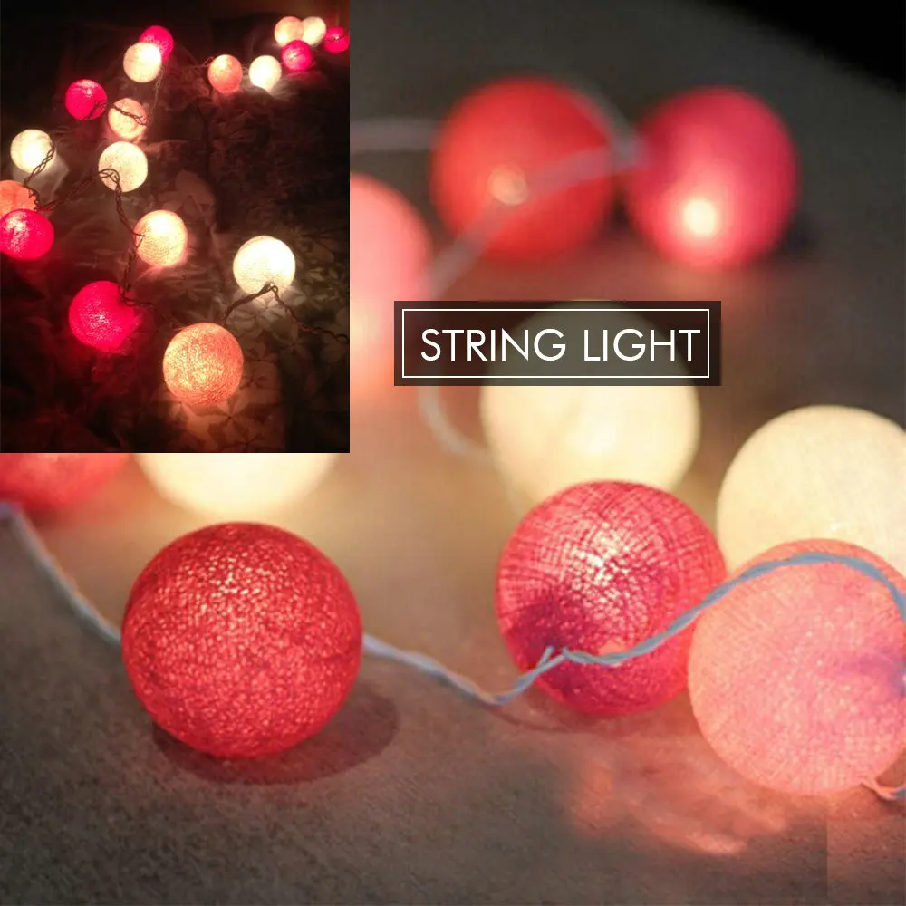 Aladin Gorgeous 3M 20 Purple Creative Handmade Cotton Ball String Light ...