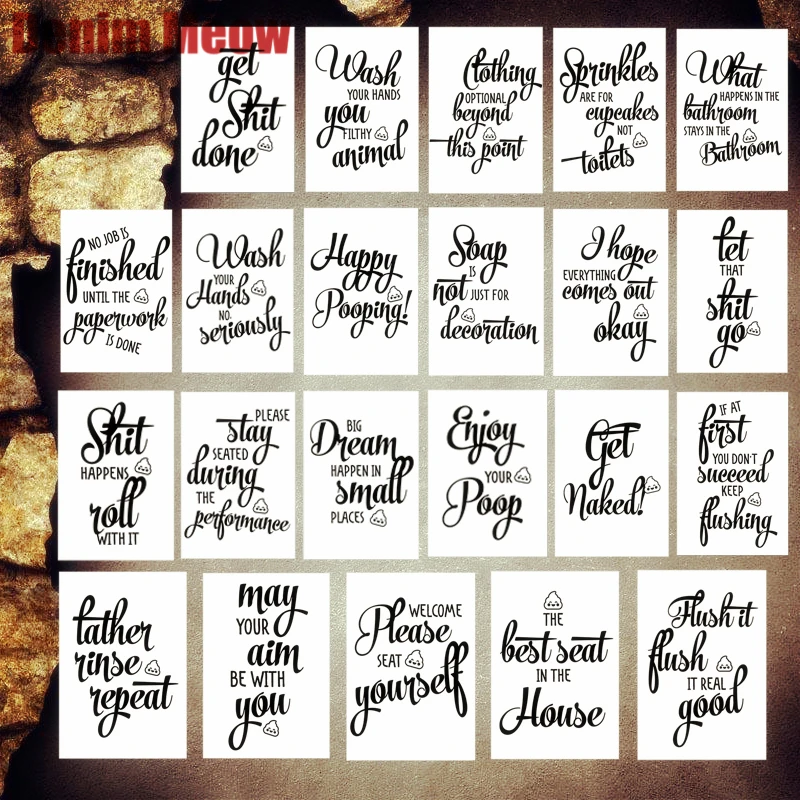 Toilet Slogan Plaque Vintage Metal Tin Signs Home Bar Pub Decorative ...