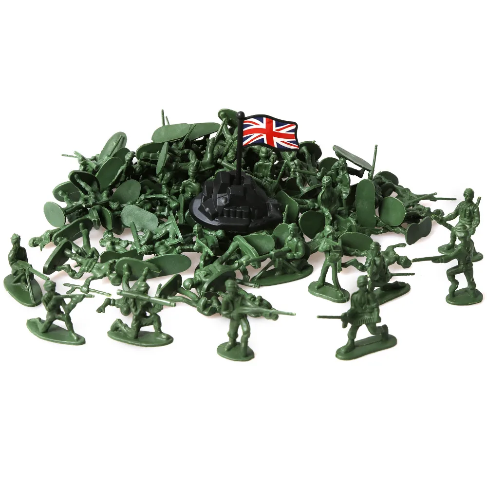100PCS Soldiers Model Mini Military Base Set Battle Squadron Soldiers ...
