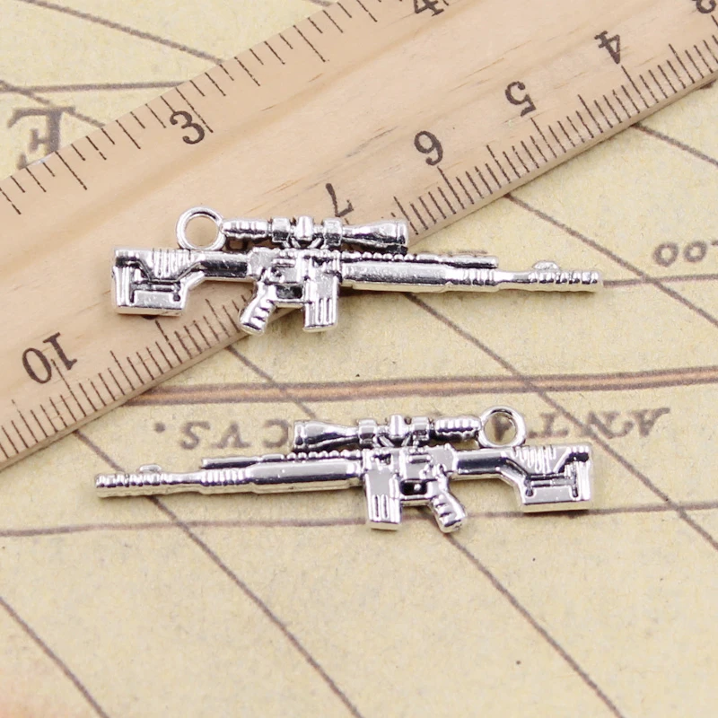 10pcs Charms Sniper Rifle Gun 8x42mm Tibetan Silver Color Pendants ...