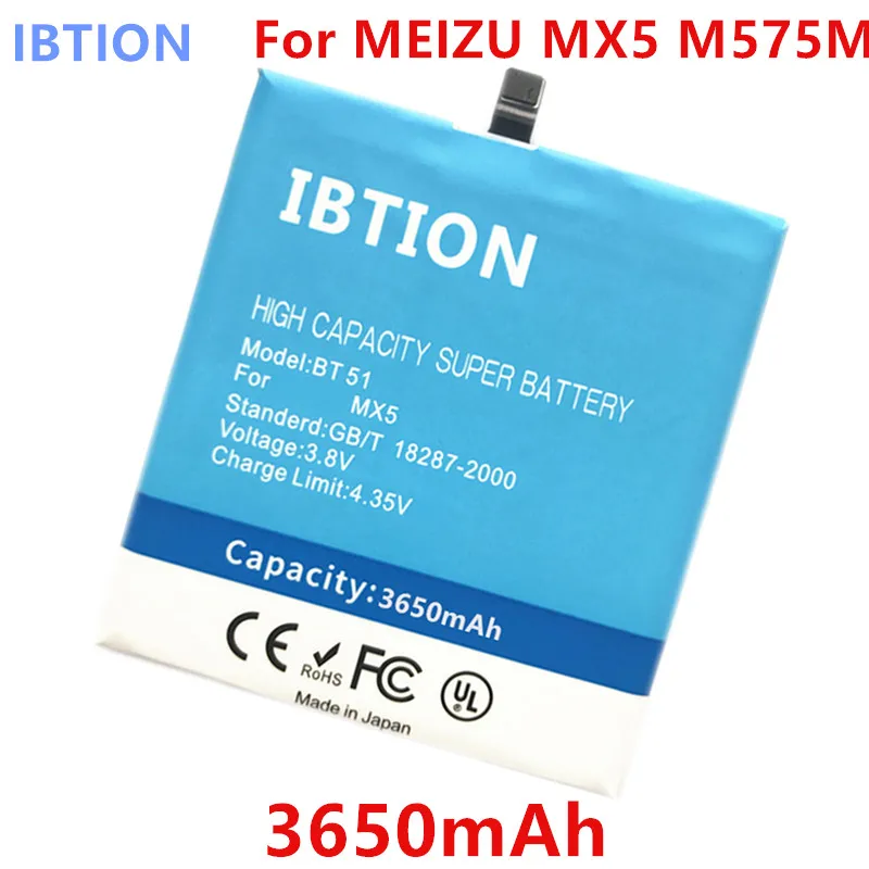 IBTION 3650mAh BT51 Battery Use for MEIZU MX5 Battery M575M M575U ...