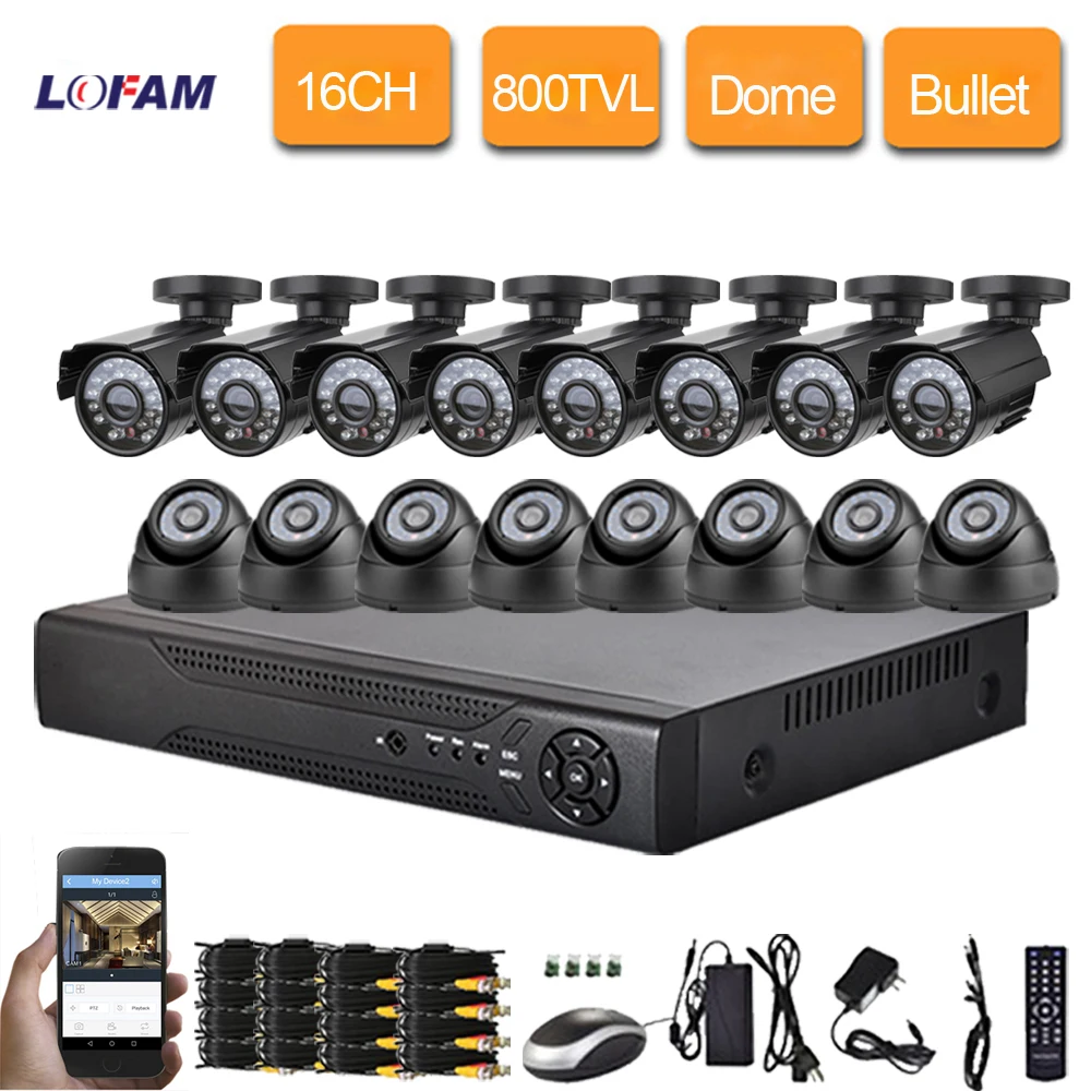 LOFAM 16CH DVR Kit 1080P HDMI CCTV System 16 channel DVR Recorder ...