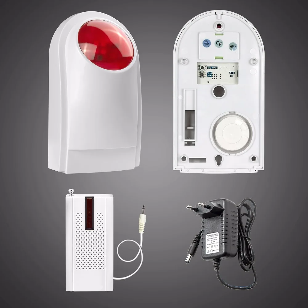 Kerui Wireless Alarm Outdoor Waterproof Flash Siren Sound Strobe Flash ...