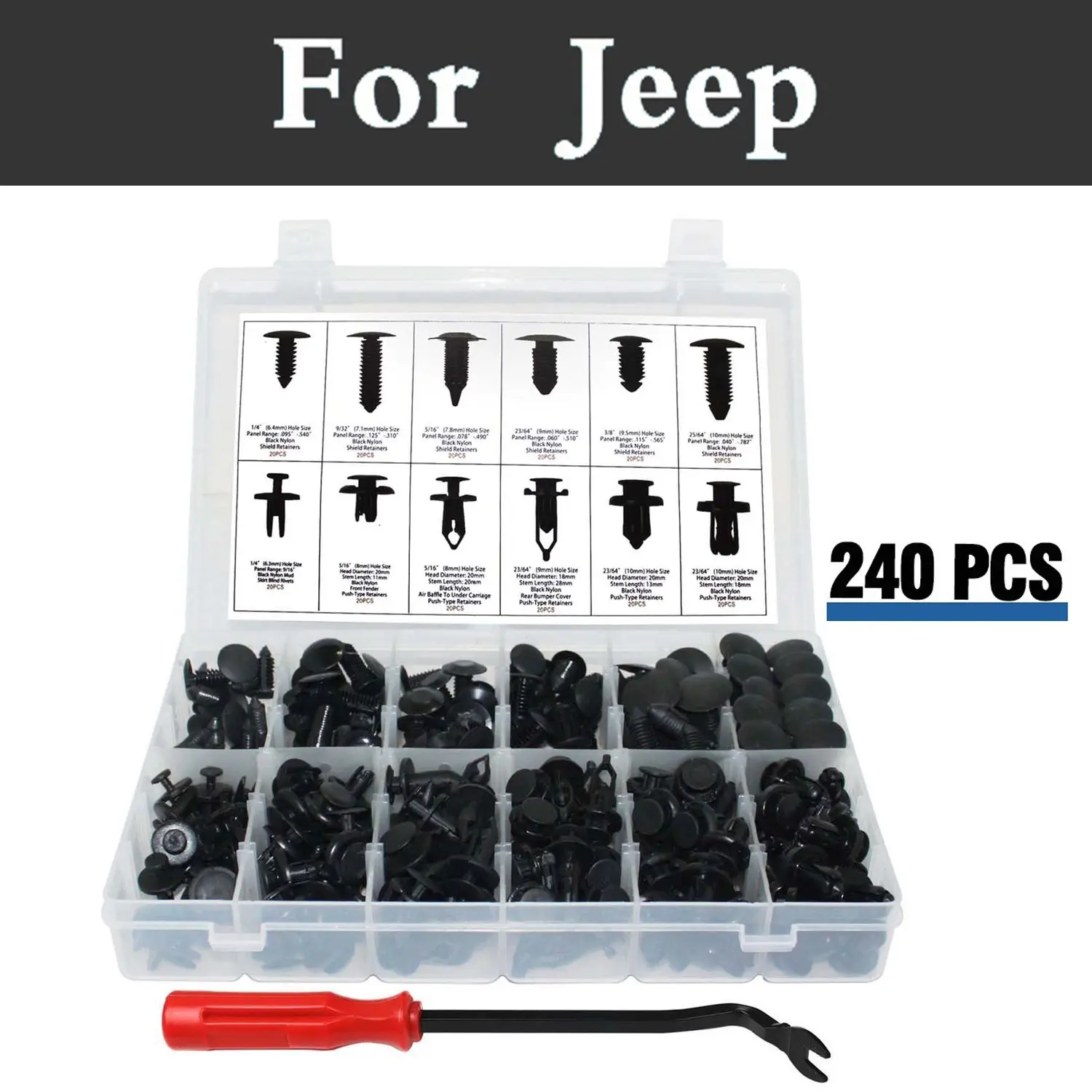 New 240pcs Car Pocket Style Mounting Great Assortment Of Push Type ...