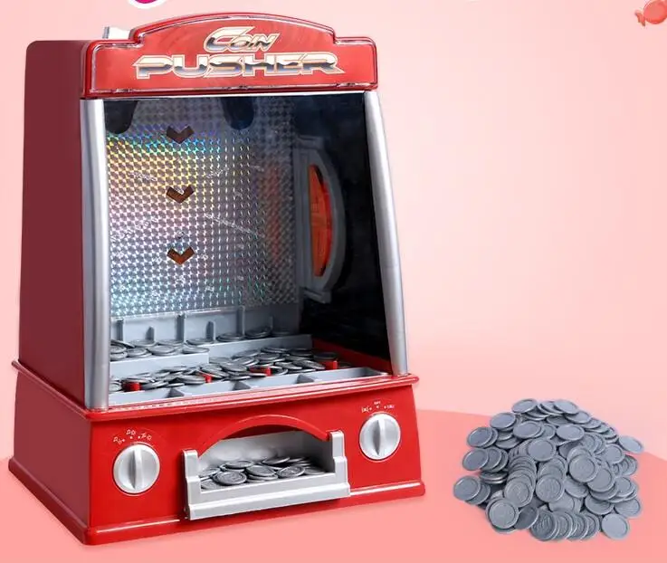 Cdragon Mini Arcade Machine Electronic Coin Pusher with Lights Sounds ...