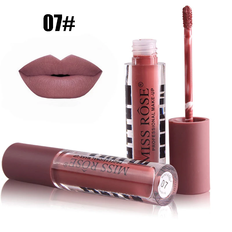 Miss rose velvet matte lip gloss waterproof long lasting peach rose red ...