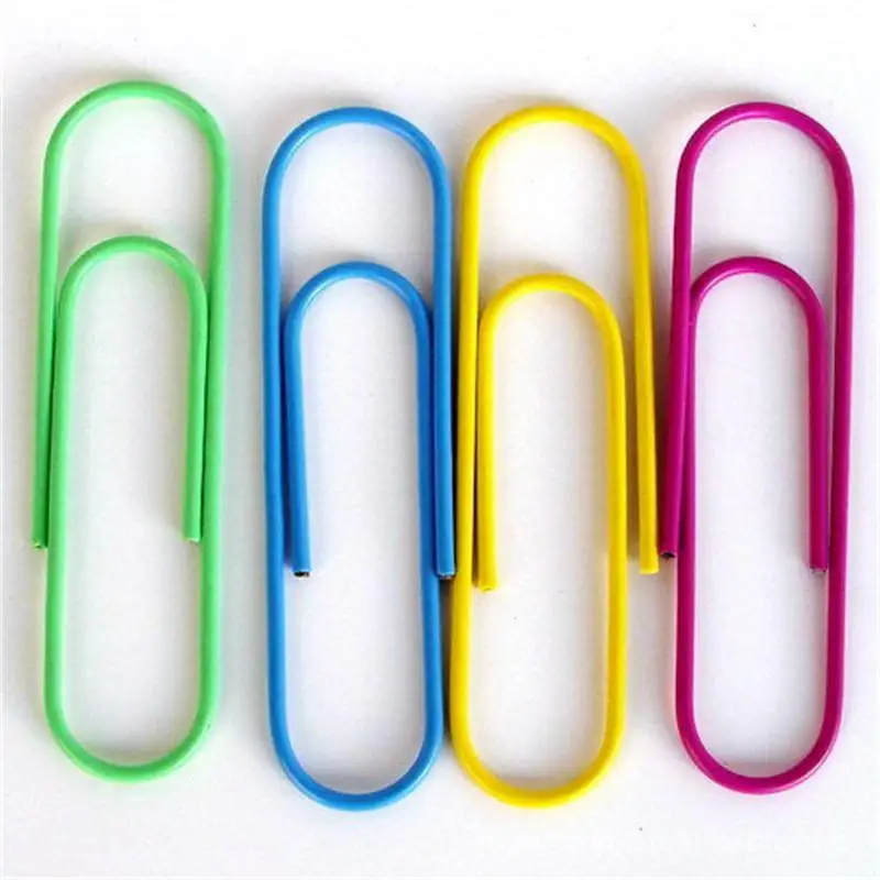 12pcs/lot 4 Color Large Paper Clip 100mm Metal Bookmark Clips Memo Clip ...