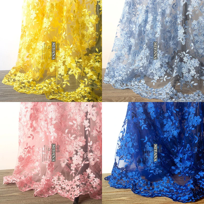 1yard French Tulle Lace Fabric 130cm White Diy Exquisite Mesh Lace ...