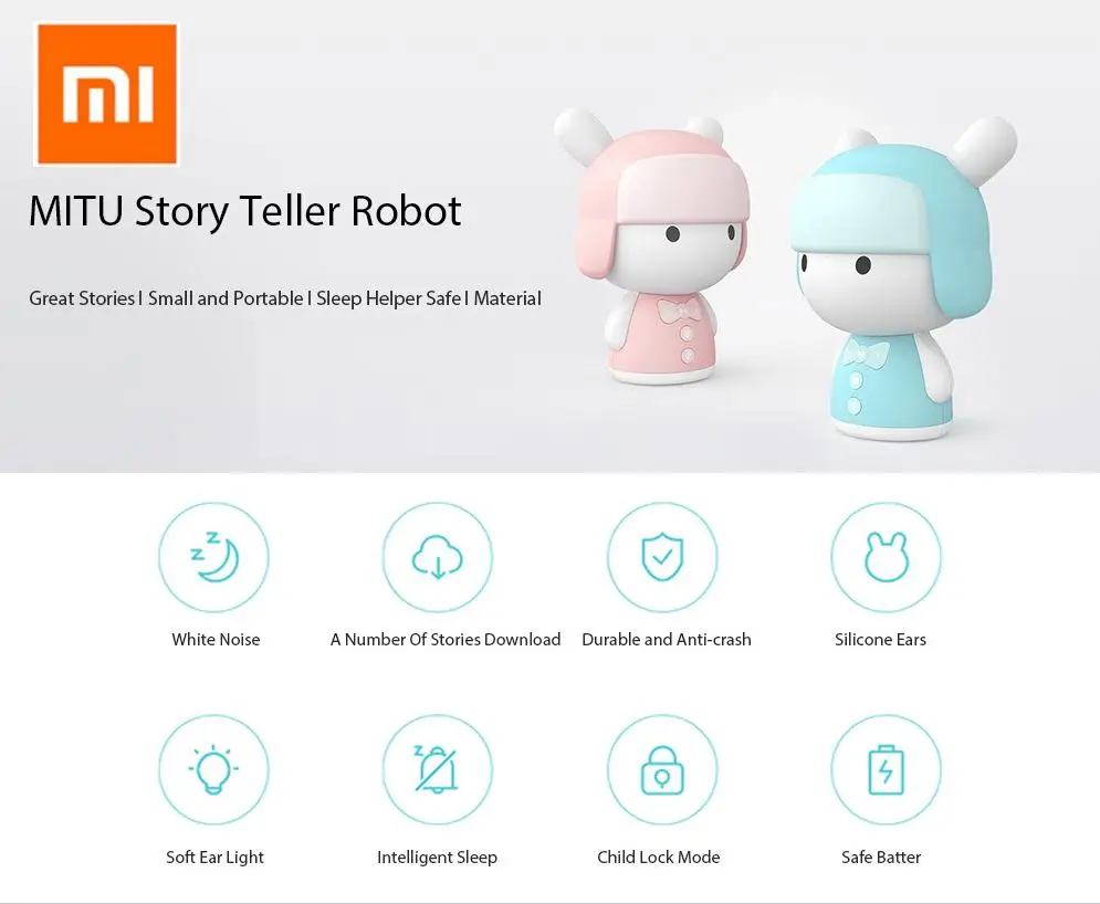 Xiaomi MITU Intelligent Story Teller Robot Toy 8GB Mini Robot Speaker ...