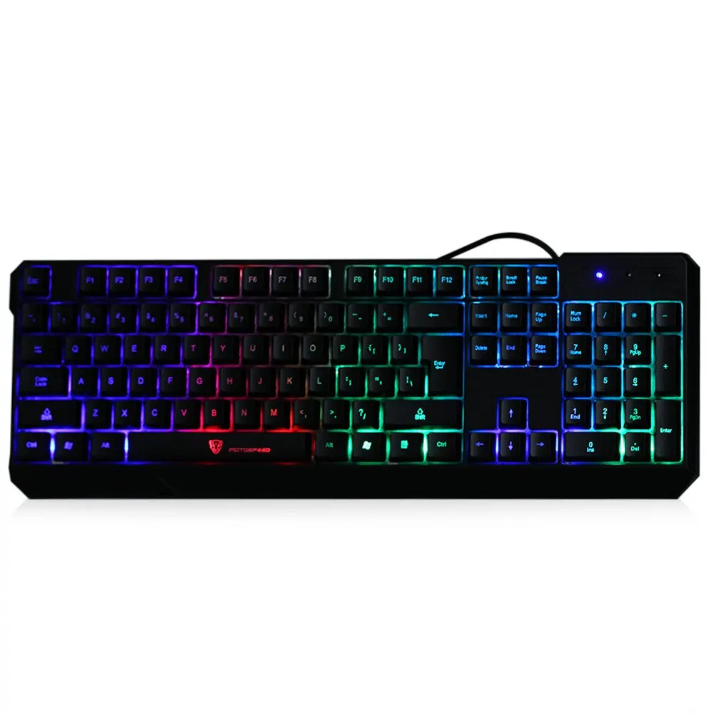 Motospeed K70 L Ergonomic 7 Color Backlight Usb Wired Gaming Keyboard ...